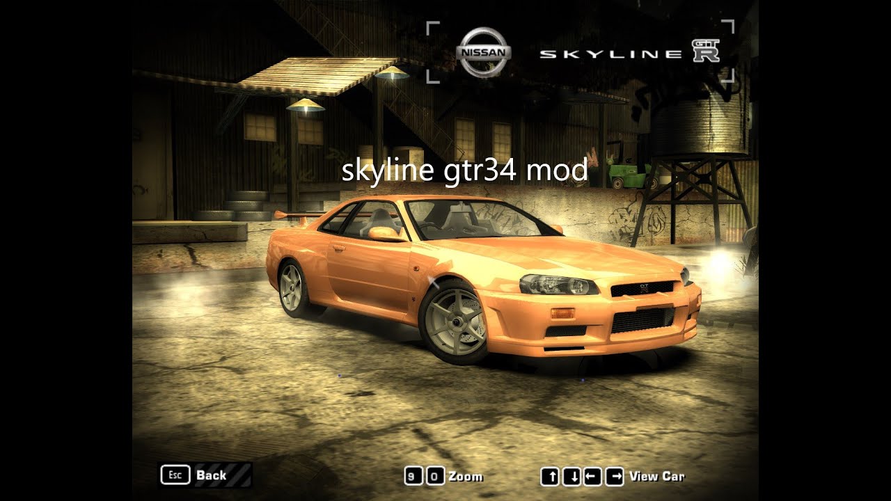 nfs mw nissan skyline gtr34 mod + link - YouTube