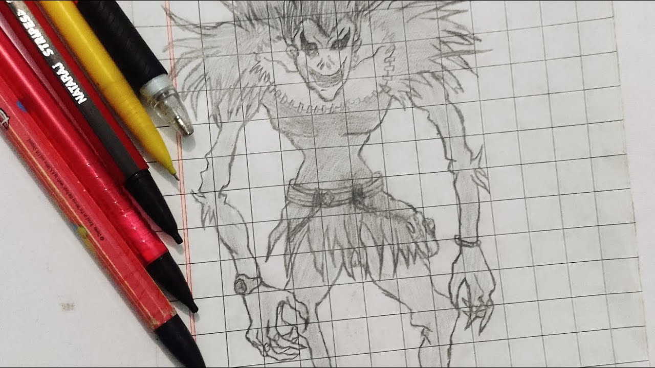 drawing of ryuk shinigami with pencil shading 😎 #shinigami - YouTube