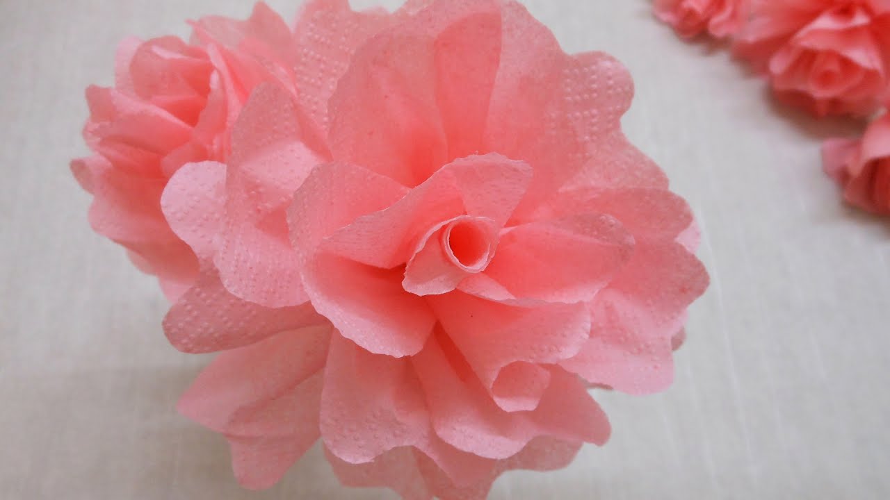 How to Make a Tissue Paper Rose - Amazing Rose Making trick with IKEA ...