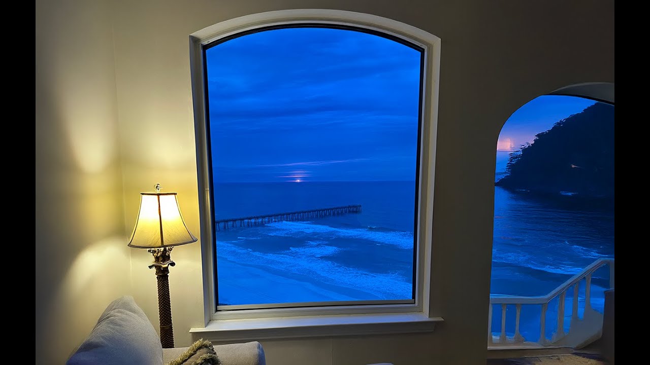 The Beach Window Sunrise Relax and Chill for 10 Hours Ocean, Soothing ...