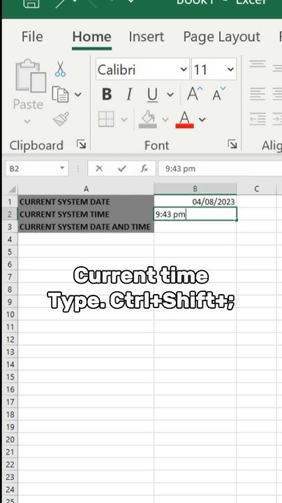 Current system date and time in PC & laptop in only Ms.excel🧐👈#msexcelshorts - YouTube