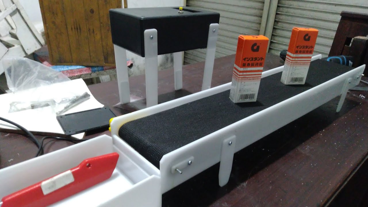 3-12V Mini conveyor akrilik dengan 4 kaki - YouTube