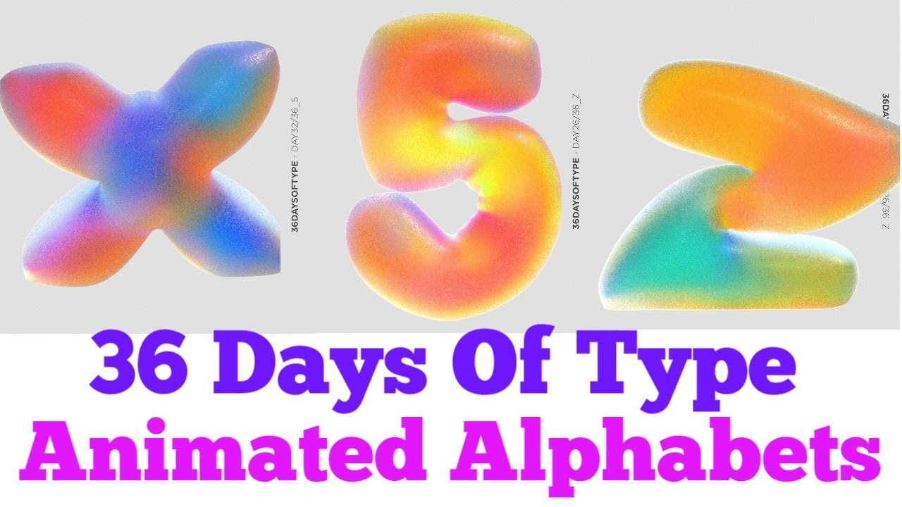 Animated 3D English Alphabet And Numbers Series -36days Of Type - YouTube