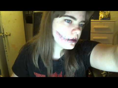 Stitched Mouth (Simple Halloween make up) - YouTube