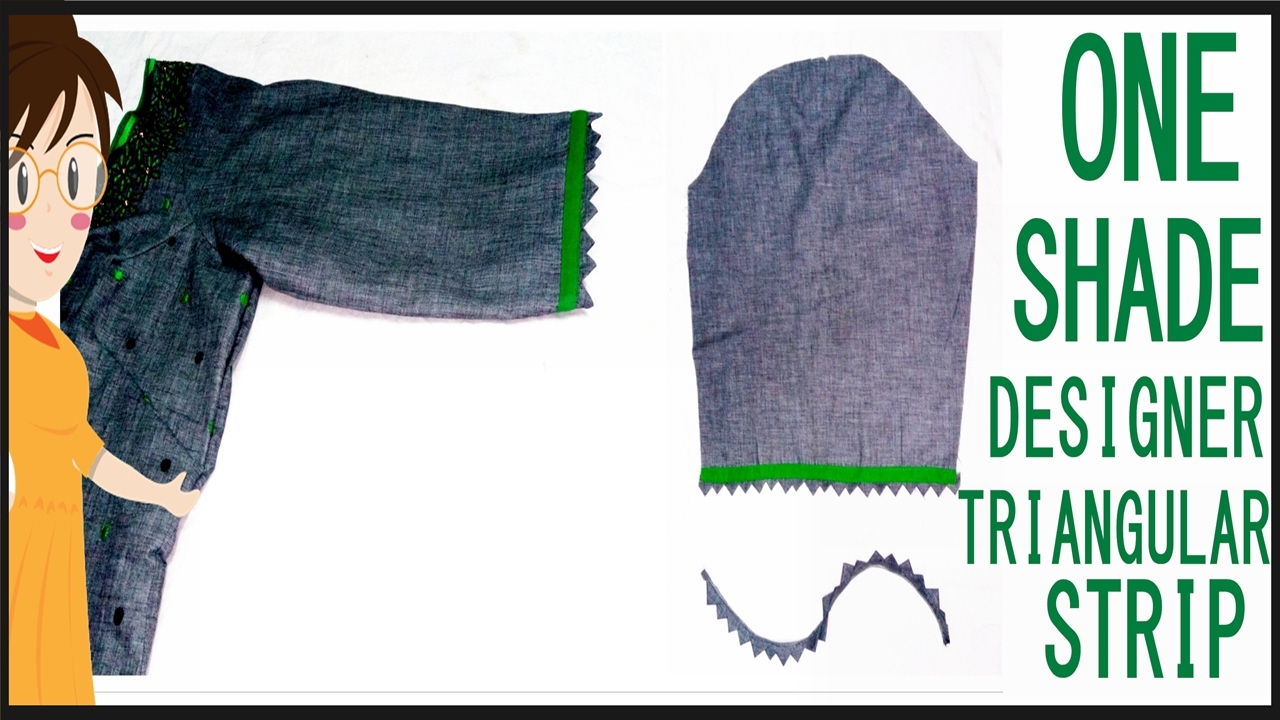 Make Triangular Strips Of One Shade | Fancy Strips For Sleeves | Easy ...