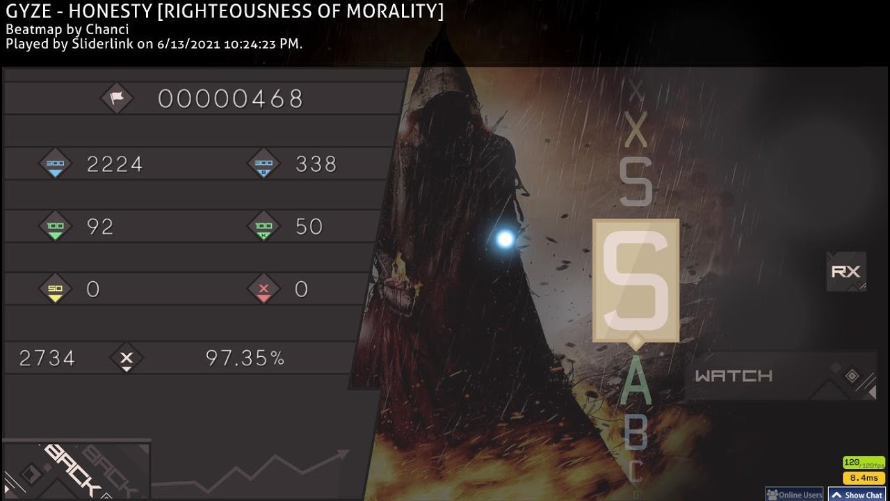 HONESTY - RIGHTEOUSNESS OF MORALITY + RX | 97.35% FC | 468pp (osu ...