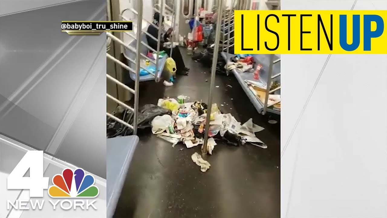 Nasty NYC Subway Car Found Trashed With Garbage | Listen Up - YouTube