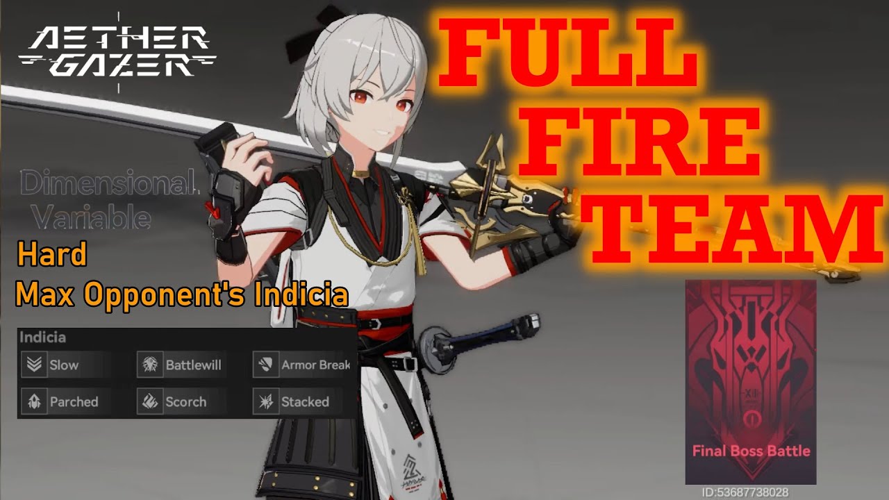 [Aether Gazer] Dimensional Variable Hard - Full Fire Team (Kagutsuchi ...