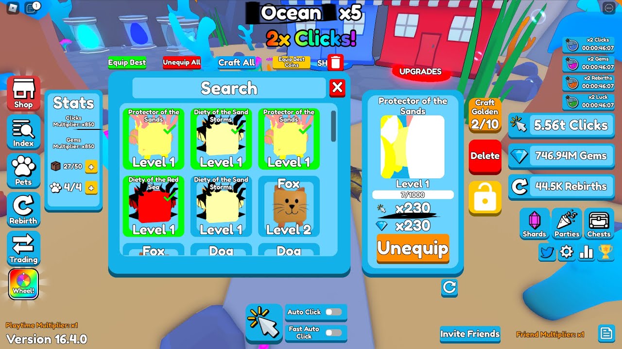 I Got A 230 Pet and The Ocean World in Roblox Clicker Party Simulator ...