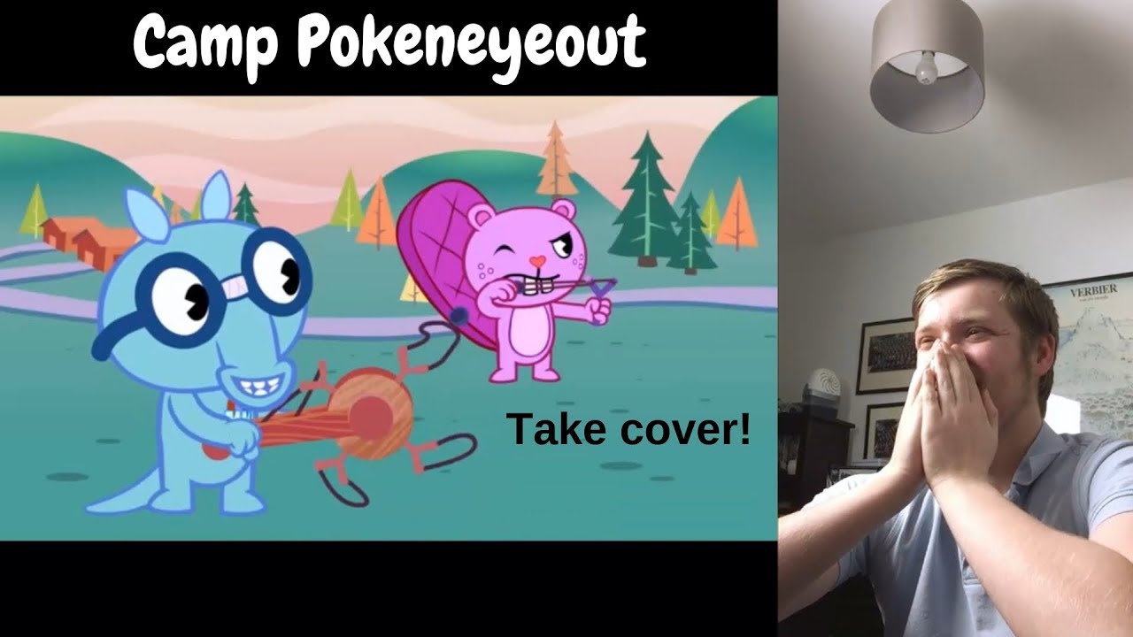 HAPPY TREE FRIENDS - Camp Pokeneyeout Reaction - YouTube