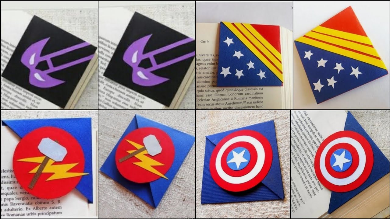 04 Avengers Bookmark | Easy origami Bookmarks | Captain America ...