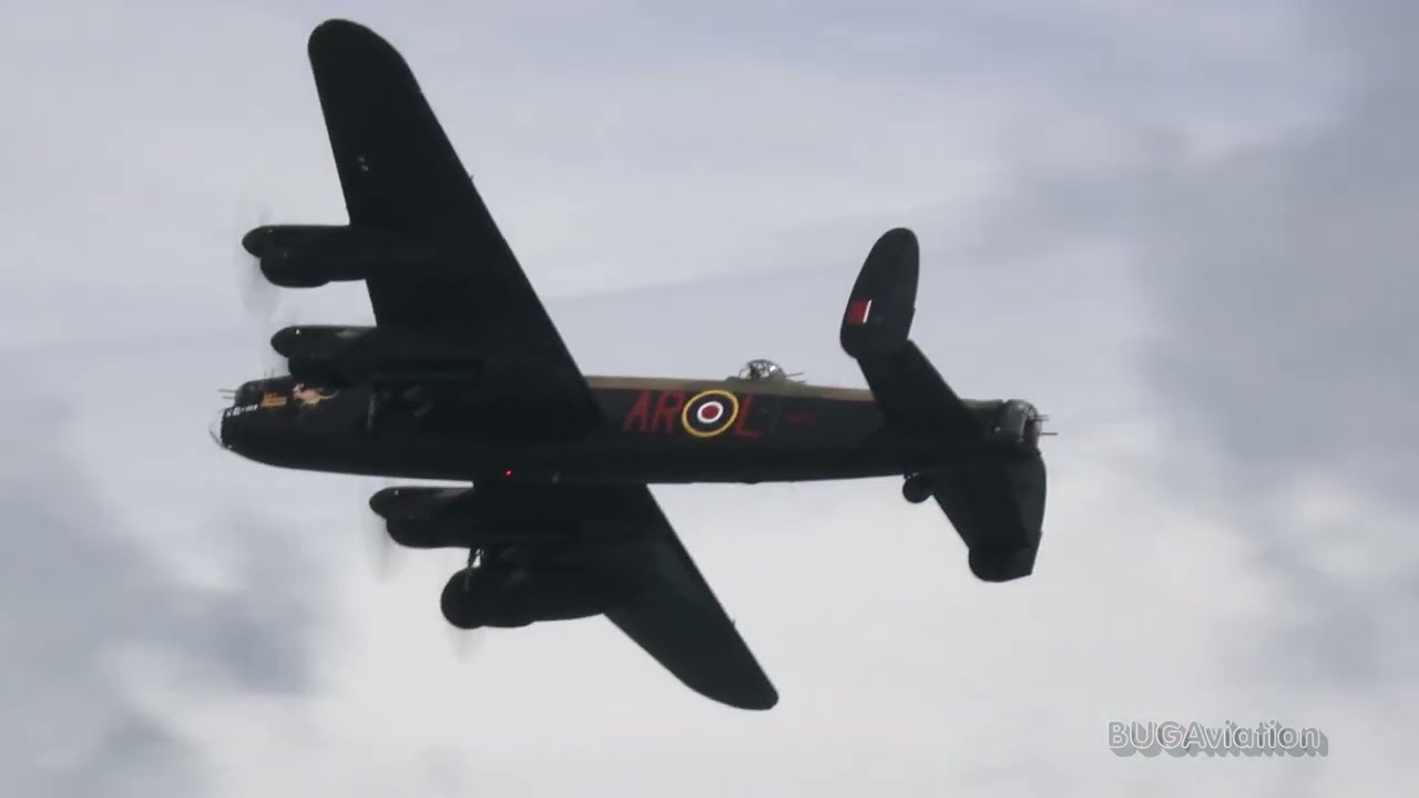 WW2 Avro Lancaster Bomber Aircraft Beside The Seaside at Eastbourne ...