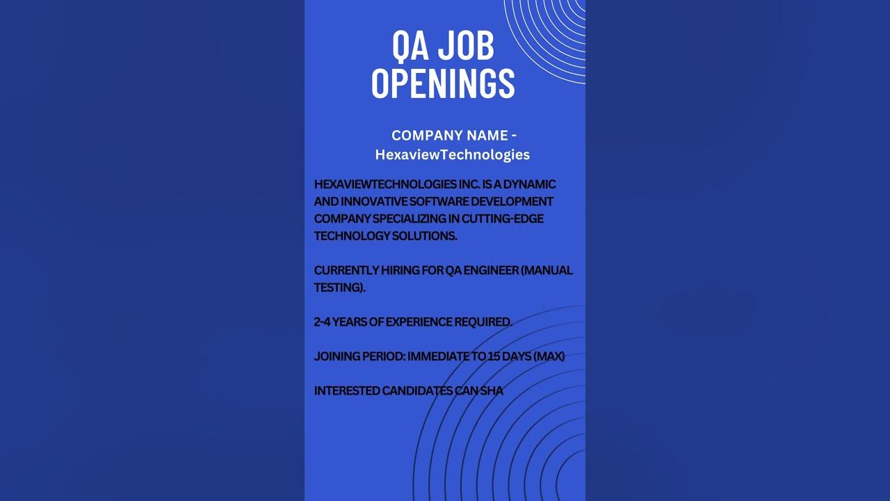 Qa Job Opening For Manual Testing Testing Education Automationtesting Selenium