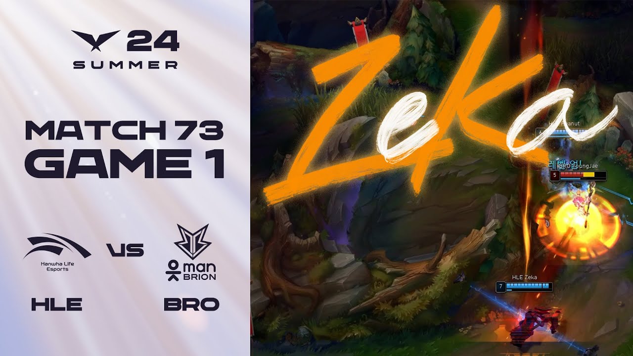 Zeka 선수의 LCK 1,000킬 달성을 축하드립니다. | HLE vs. BRO 게임1 하이라이트 | 08.08 | 2024 LCK 서머 스플릿 - YouTube