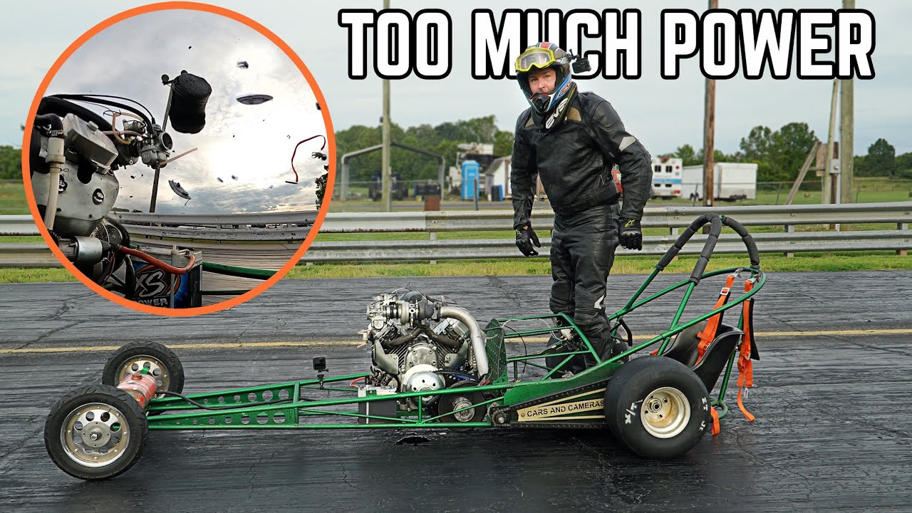 Turbo Predator 670cc Dragster BLOWS UP after 8,500 RPM Pass - YouTube