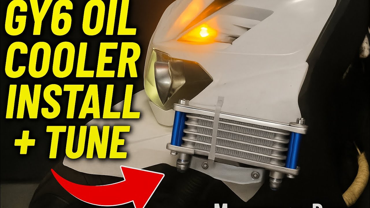 Gy6 Oil Cooler Install And Exhaust wrap with Tune Up - YouTube