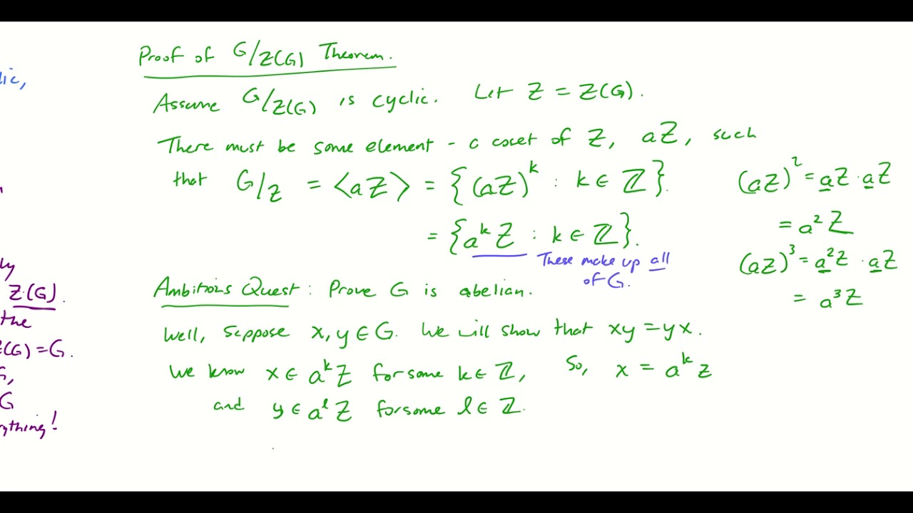 VLOG The G/Z(G) Theorem - YouTube