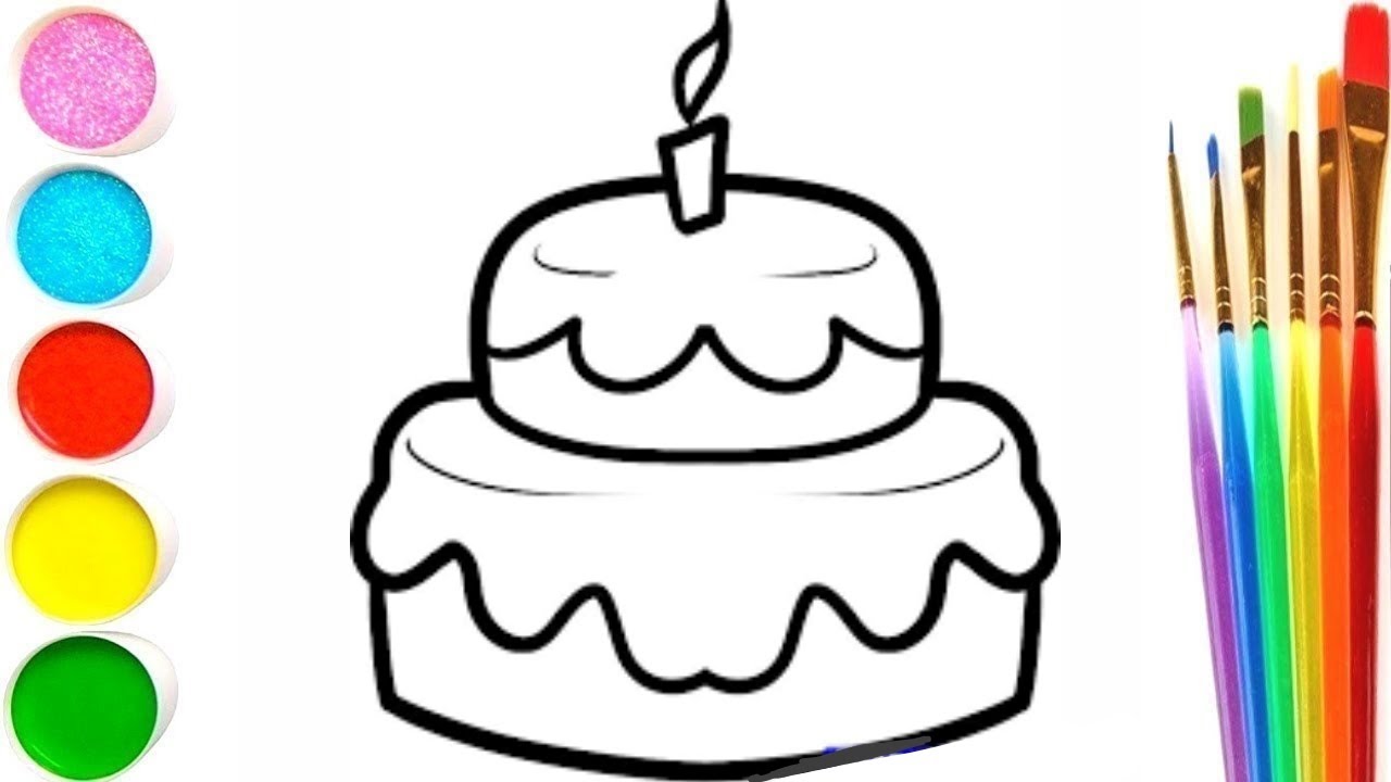 How to Draw Birthday Cake || Easy Drawing Birthday Cake Step by Step ...