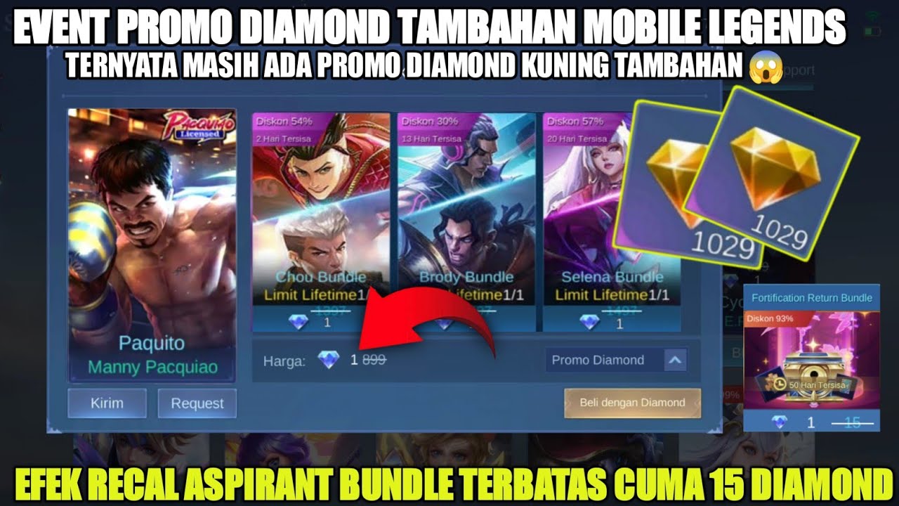 ADA 2 EVENT PROMO DIAMOND KUNING TAMBAHAN 2024 | BELI SKIN EPIC CUMA 1 ...
