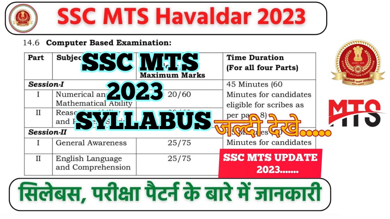 #ssc mts syllabus #2023 | sraj power online - YouTube