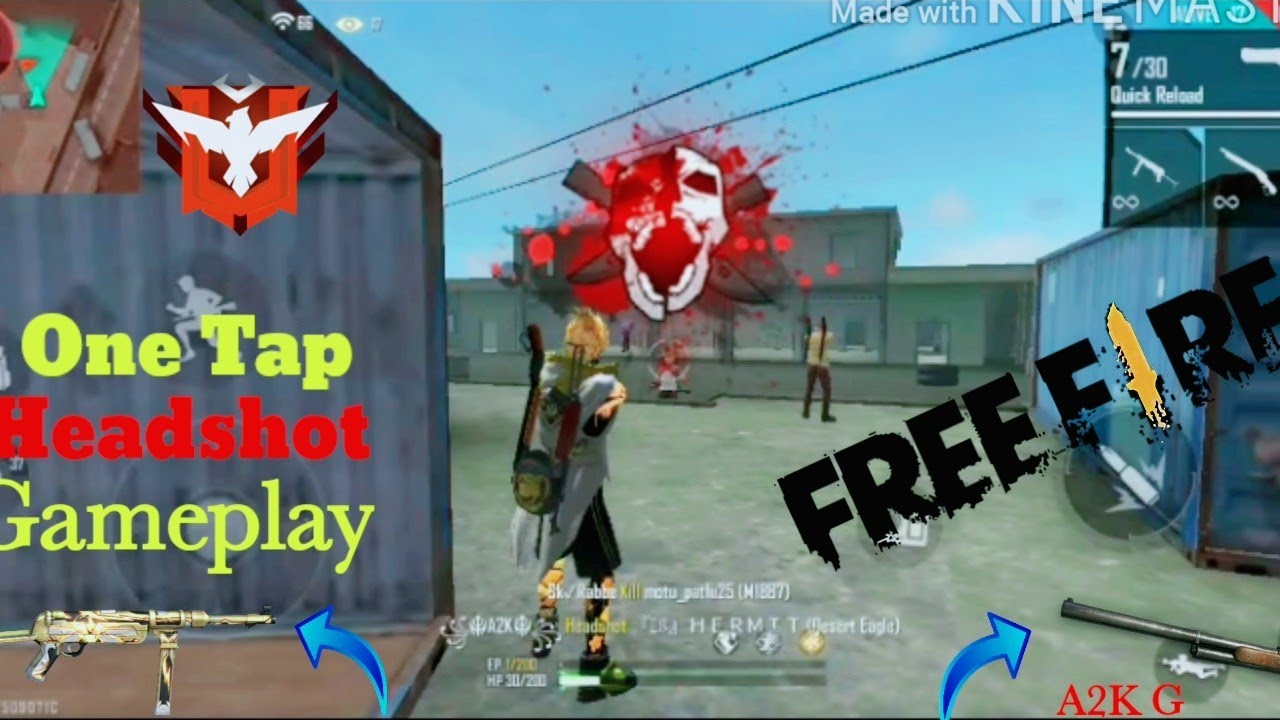 ONE TAP HEADSHOT GAMEPLAY IN FREE FIRE|One tap headshot gameplay|One ...