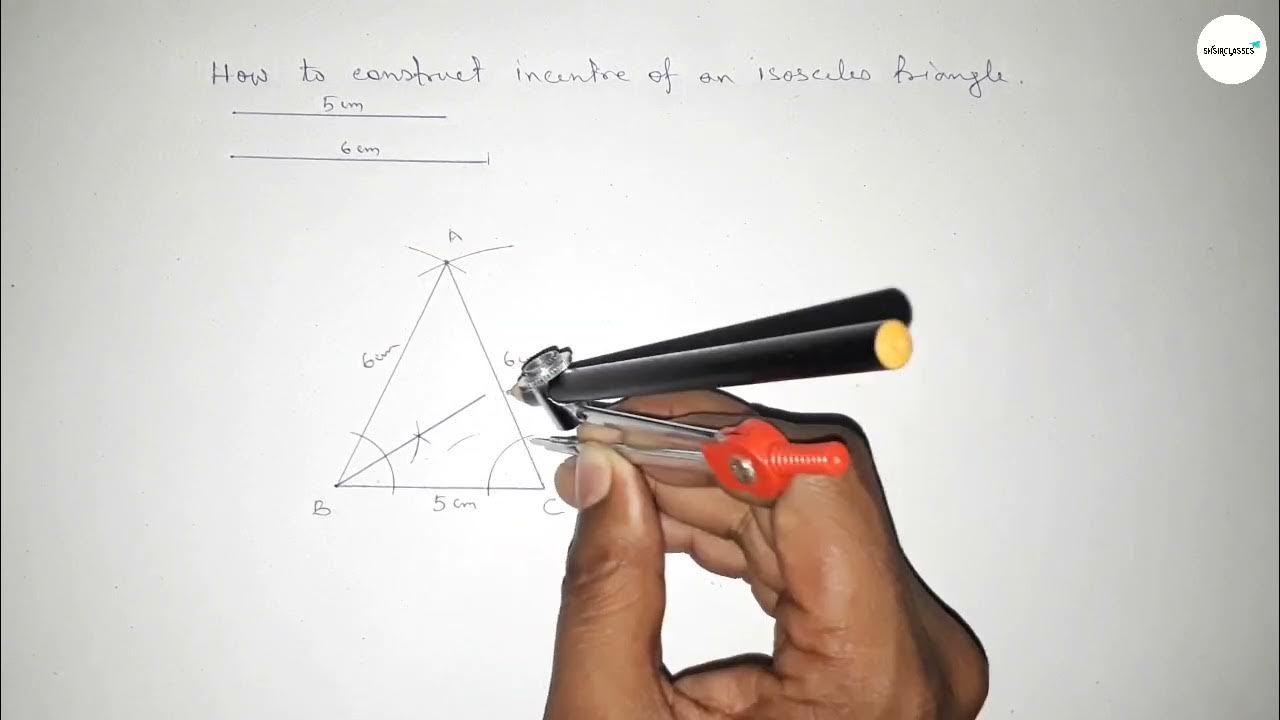 How to construct incentre of an isosceles triangle. shsirclasses. - YouTube