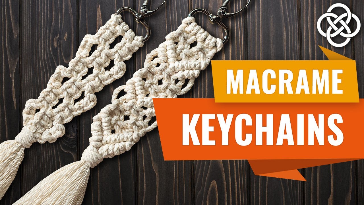Macrame keychain tutorial | Macrame Pattern | Macrame keychain for ...