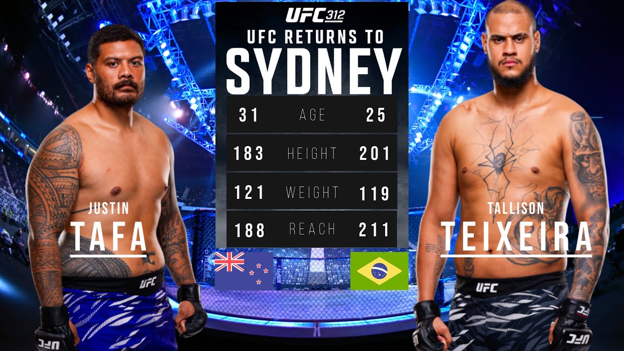JUSTIN TAFA vs TALLISON TEIXEIRA FULL FIGHT UFC 312 - YouTube