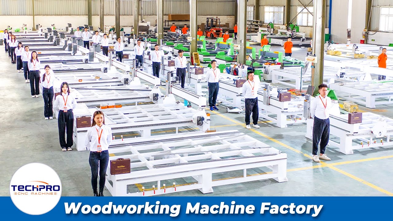 TechPro CNC Woodworking Machine Factory Show Video China High-End CNC ...