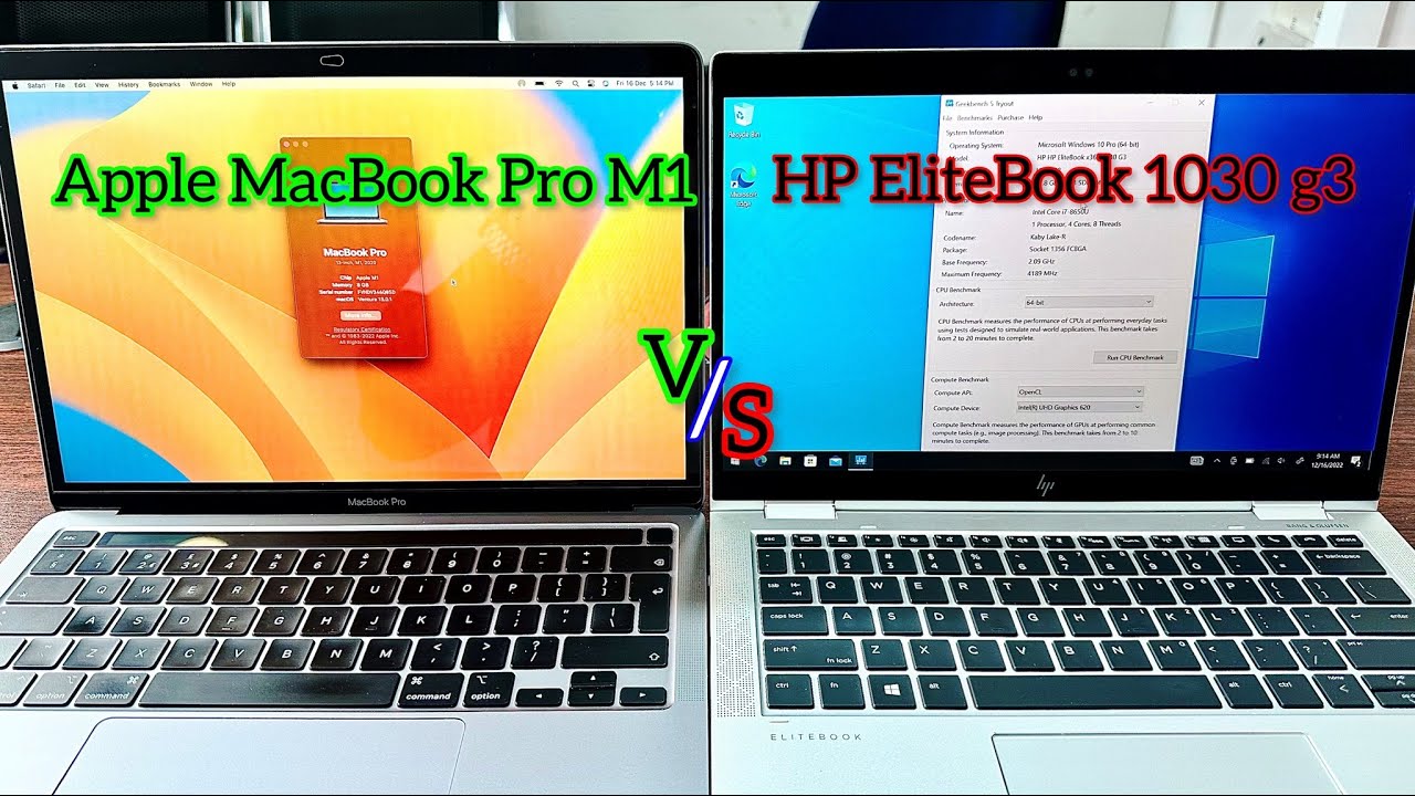 Apple M1 MacBook Pro VS HP EliteBook 1030 g3 #apple #hp #m1 - YouTube