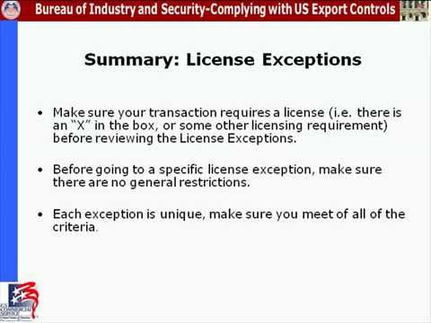 5. Compliance Webinar: License Exceptions - YouTube