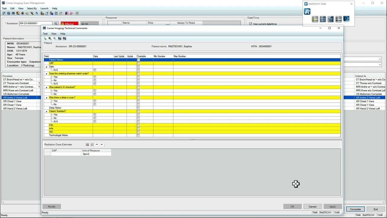Completing an Exam in Cerner RadNet Exam Management - YouTube