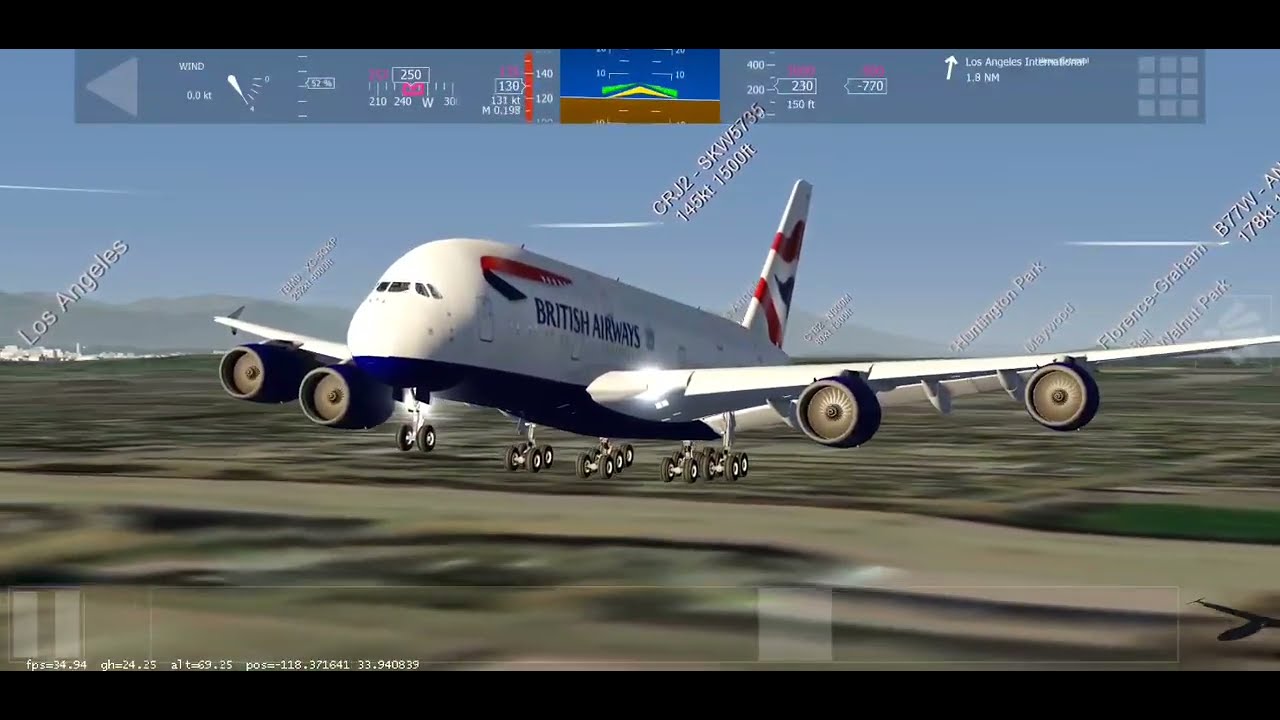A380 Landing at KLAX smooth landing #swiss001landing - YouTube