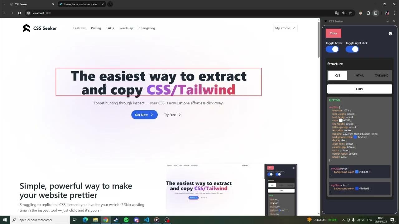 Extract and Copy CSS/Tailwind Effortlessly with CSS Seeker - YouTube