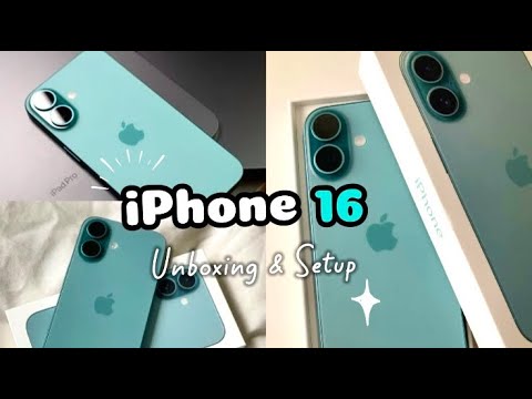 iPhone 16 aesthetic Unboxing & Setup🩵| iPhone 16 Teal | iPhone 16 ...