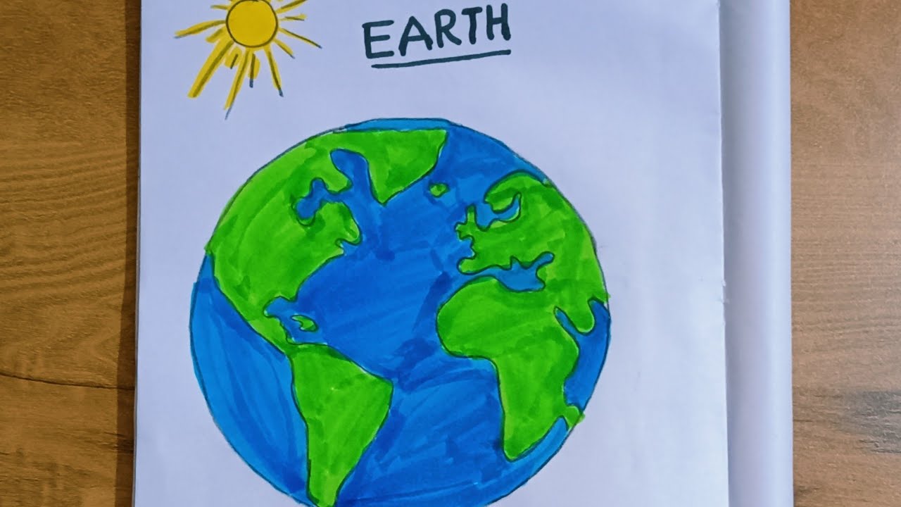 how to draw Earth 🌎🌎🌎 drawing easy - YouTube