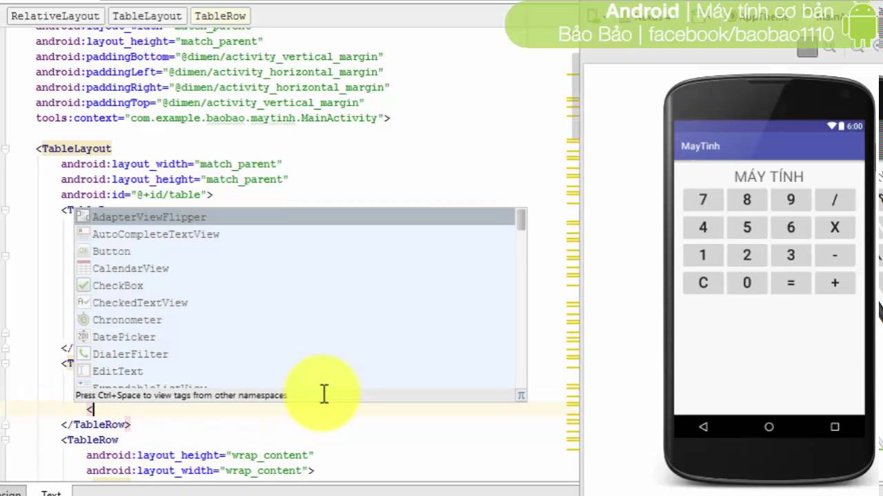 [Android] Tạo máy tính cơ bản - YouTube
