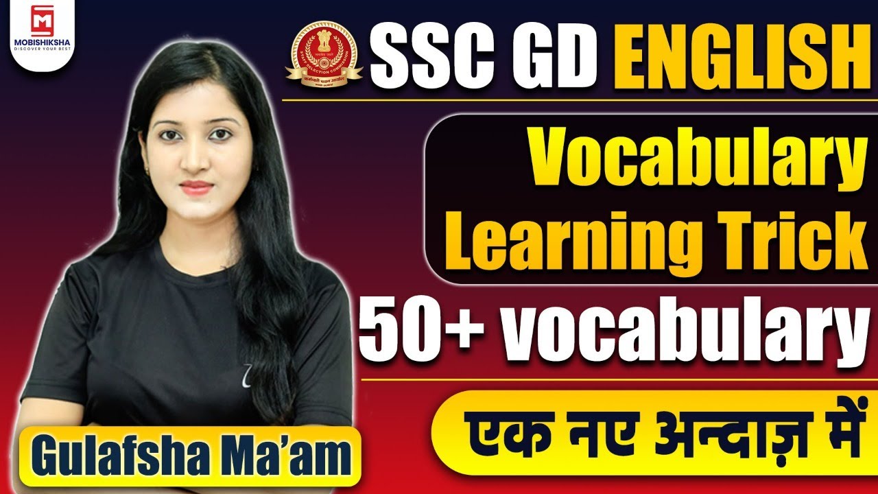 SGD ENGLISH PREPARATION 2021 | SSC GD ENGLISH | VOCAB | LEARNING TRICK ...
