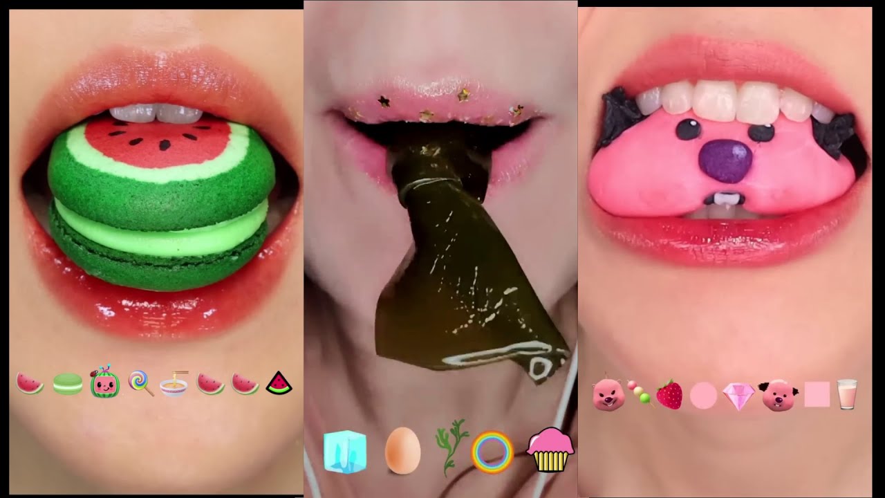 MUKBANG ASMR EATING LIPS EMOJI FOOD Compilation New 2023 🍖🍉🥦 食べる唇コンパイル ...