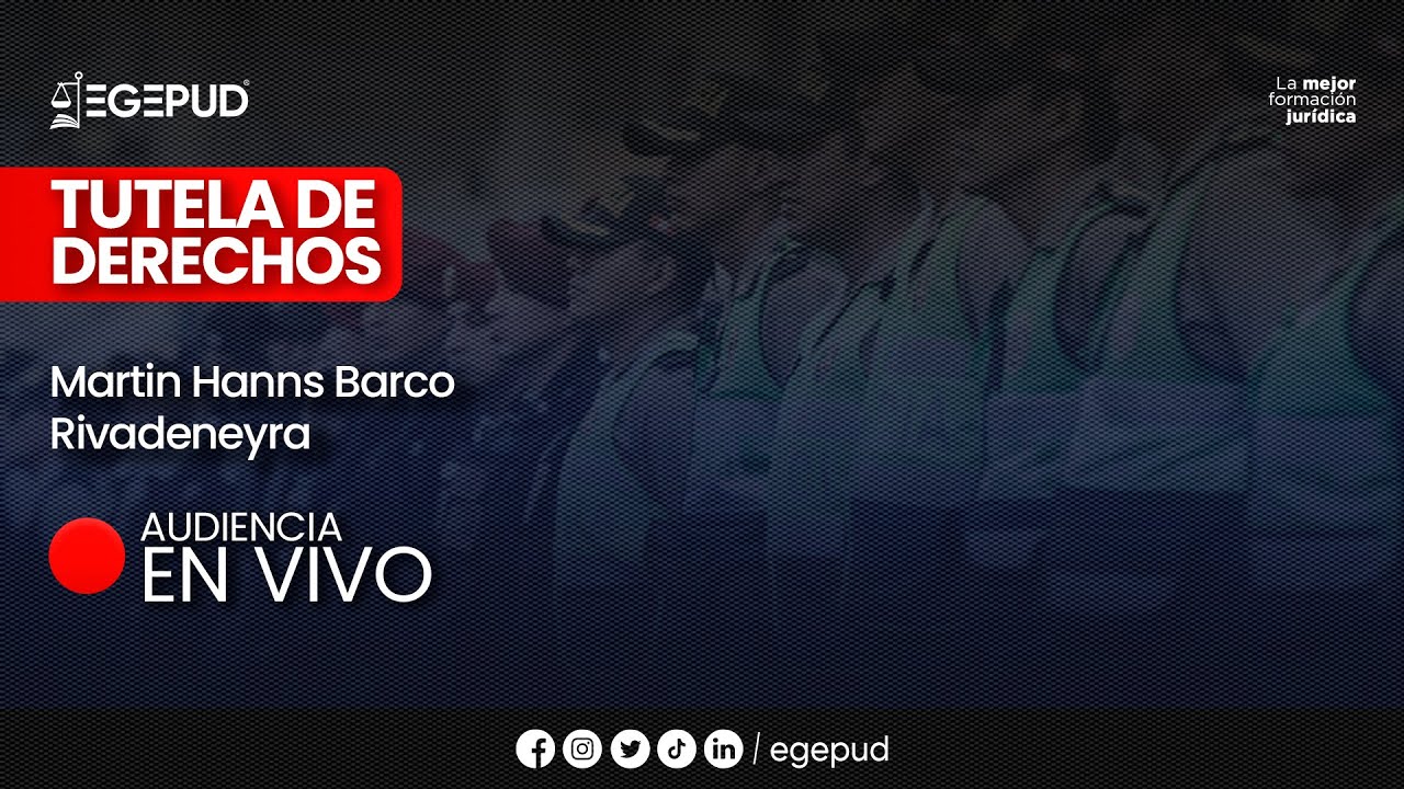 🔴#EnVivo | Tutela de derechos solicitada por Martin Hanns Barco ...