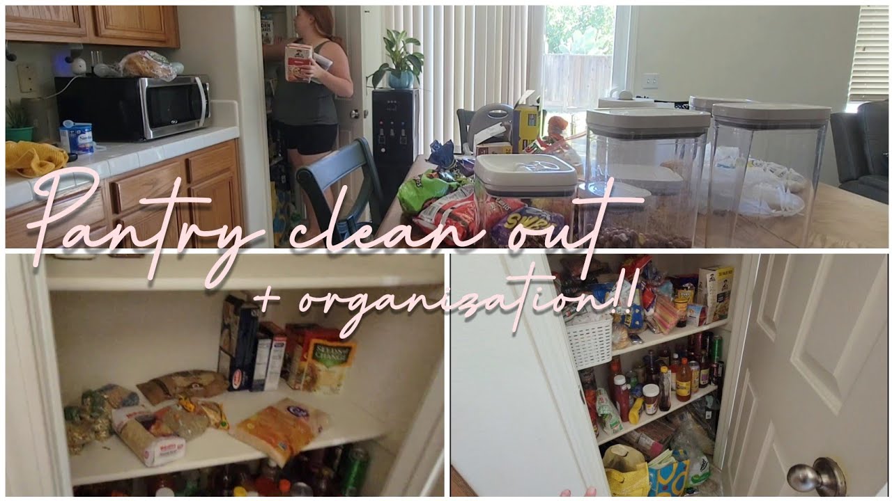 Clean & Organize my pantry with me/pantry clean out realistic/small ...