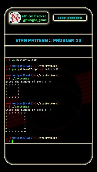 Star Pattern| Problem 12 #starpatternprogram #coding #starpattern #programs #nonightgams # ...