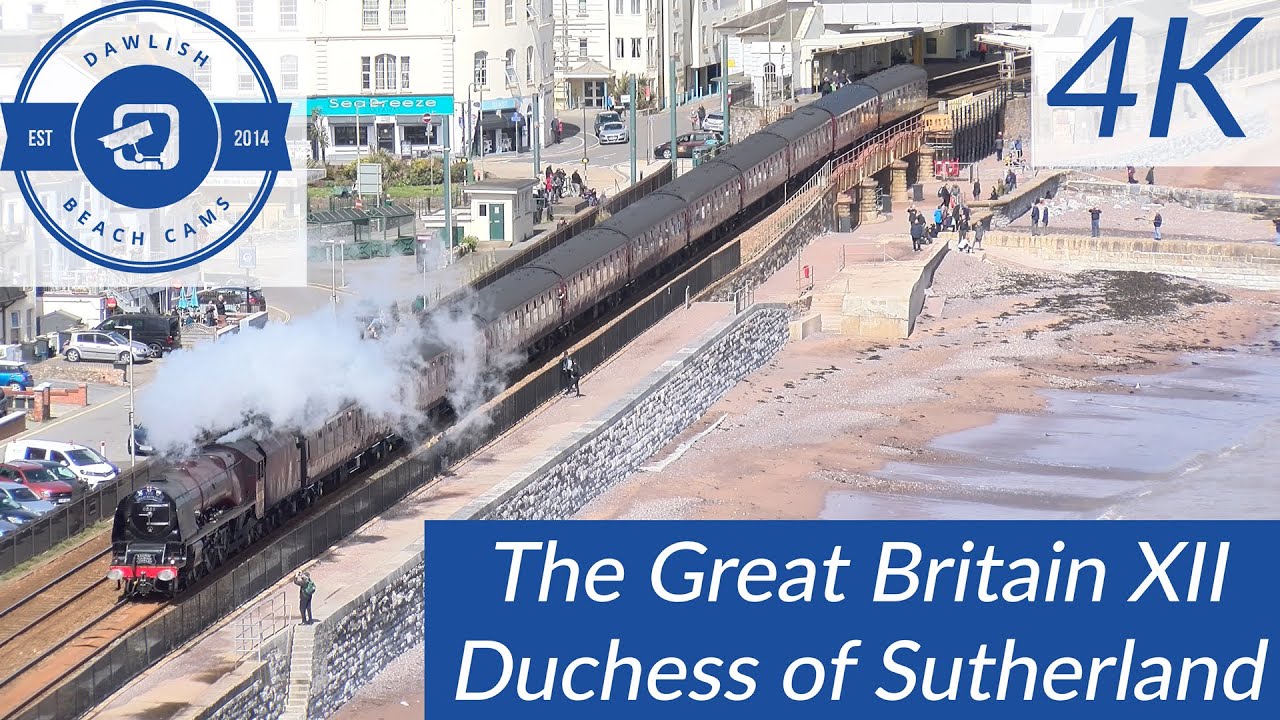 Fast Steam Train at Speed through Dawlish - Great Britain XII Duchess ...