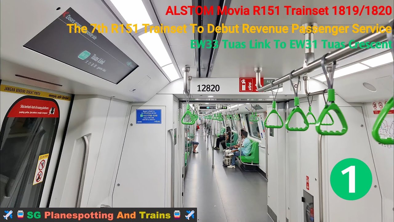 [8th Set Debut] SMRT East West Line ALSTOM Movia R151 Set 1819/1820 ...