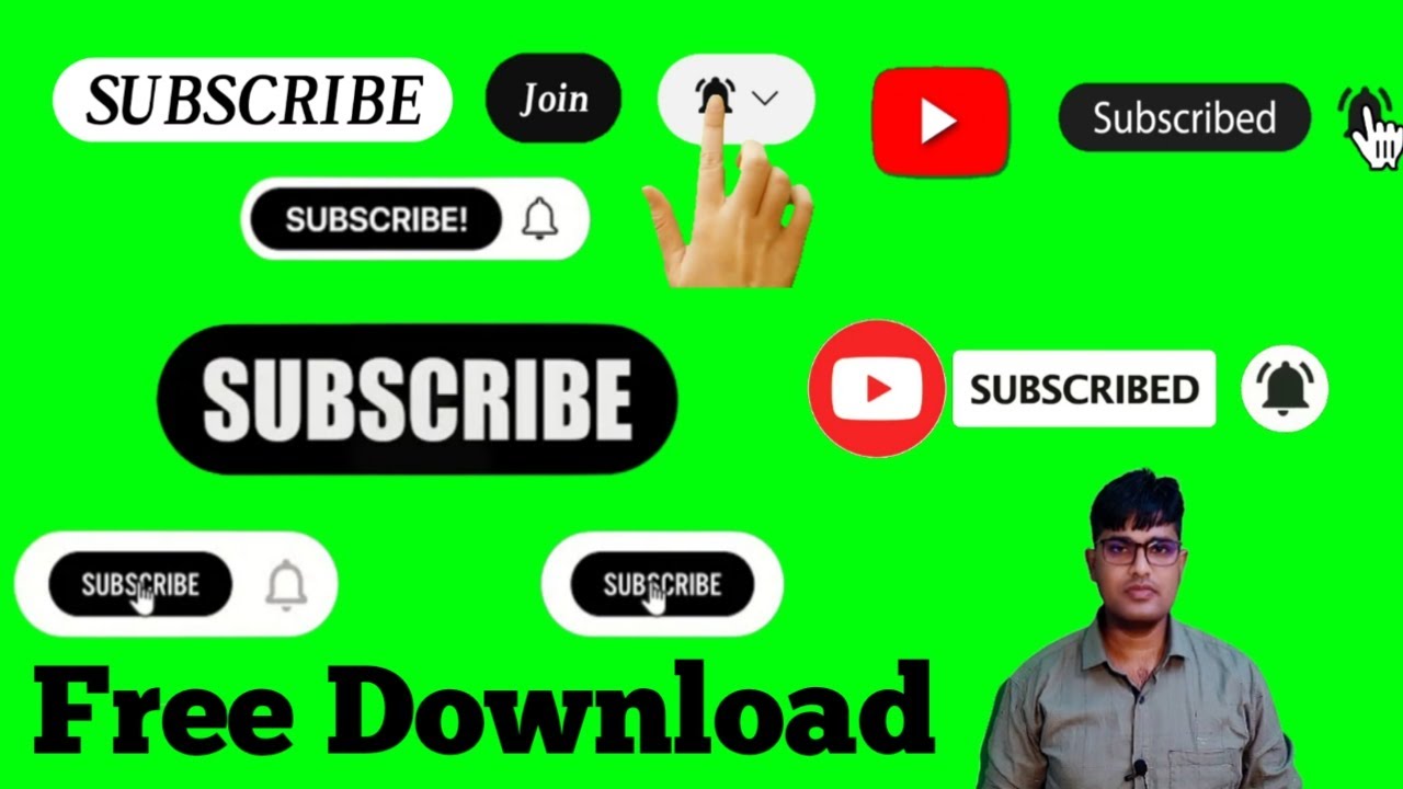 YouTube New Subscribe Button green screen, letest update 2023 - YouTube