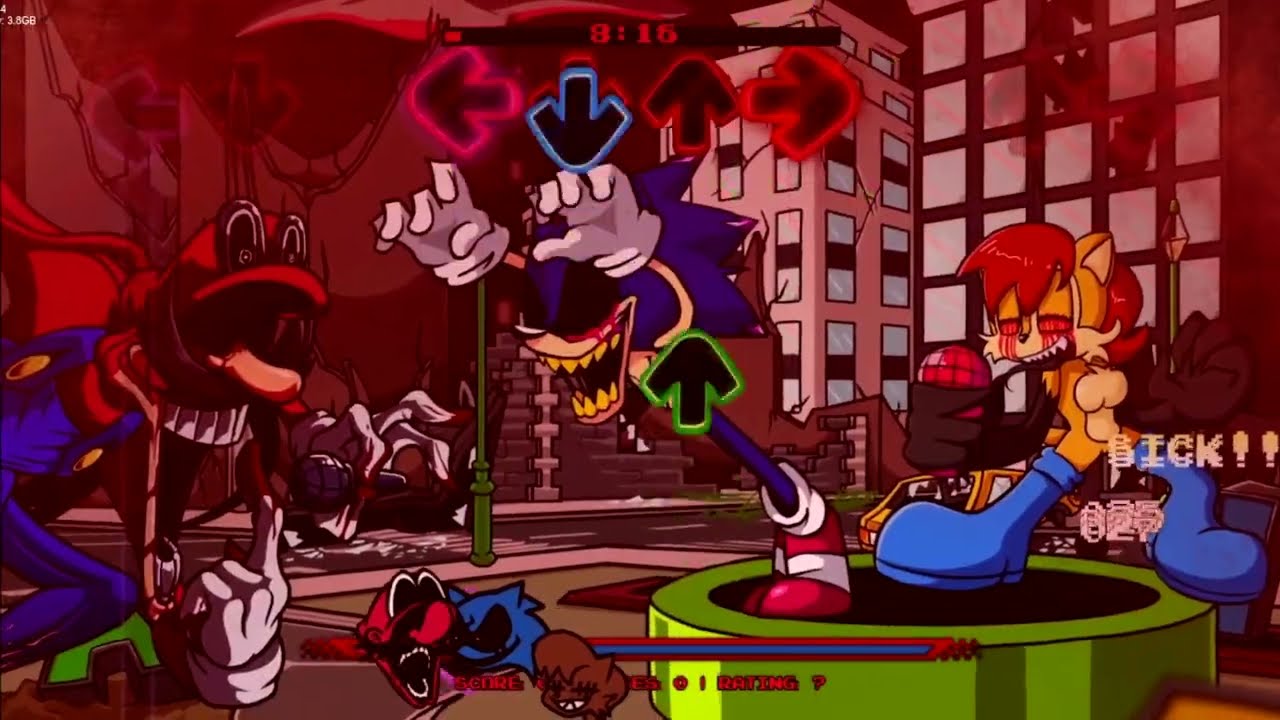 Mario Madness V2 but Sonic.exe vs Mario.exe Full Main week +New All ...