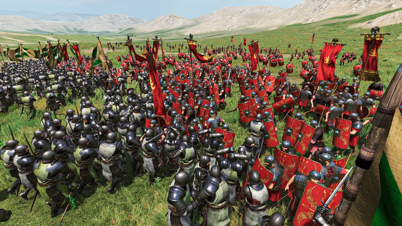 1000 Iron Knights vs 1000 Roman Legionaries | Mount & Blade II ...