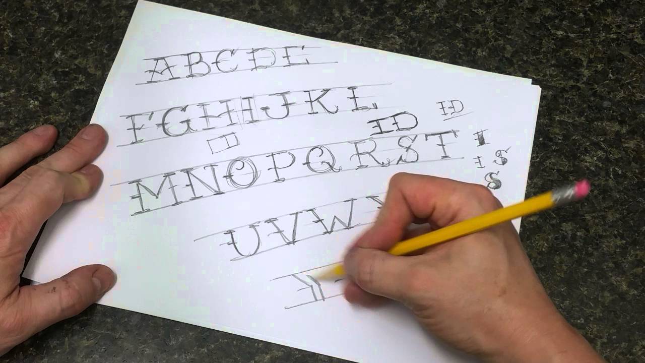 Tattoo Art Nerd - Anyone can draw : Tattoo style Pike lettering - YouTube