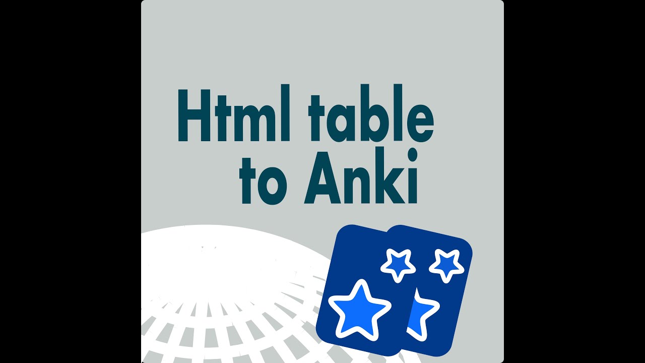 Html table to Anki - YouTube