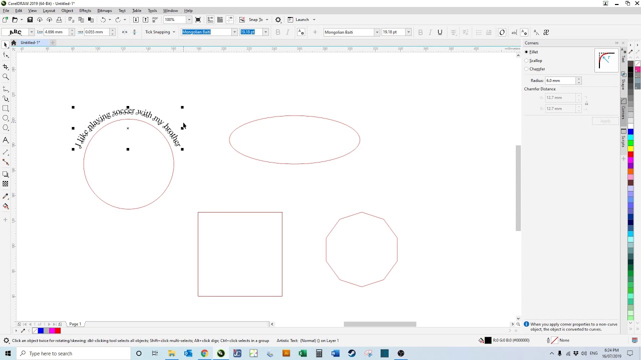 CorelDRAW 2019 - Fit text to a shape - YouTube